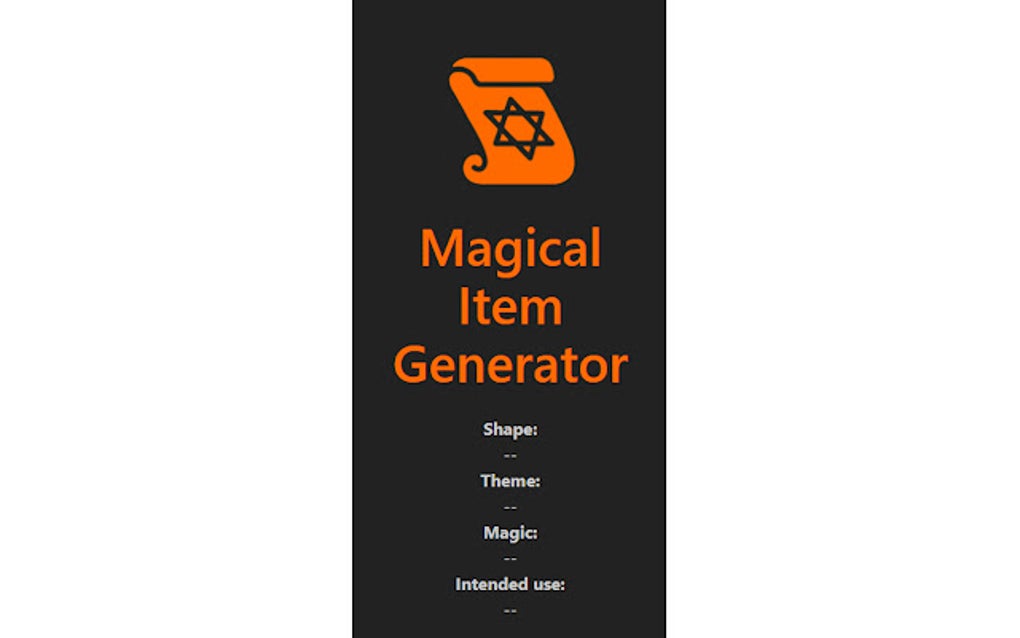 Magical Item Generator for Google Chrome - Extension Download