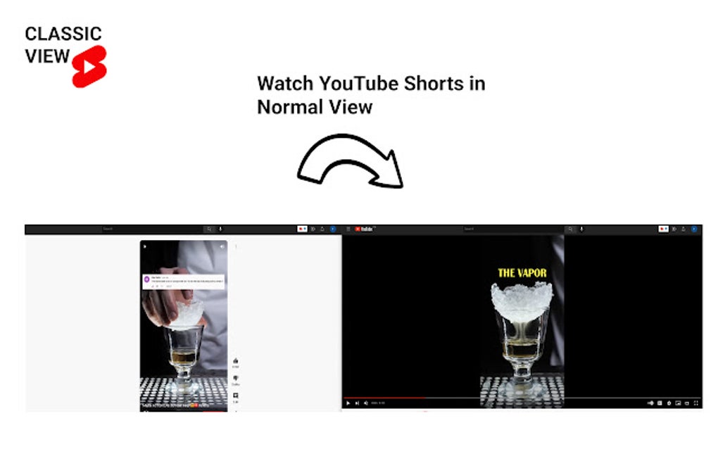 Classic View for YouTube Shorts pour Google Chrome - Extension Télécharger