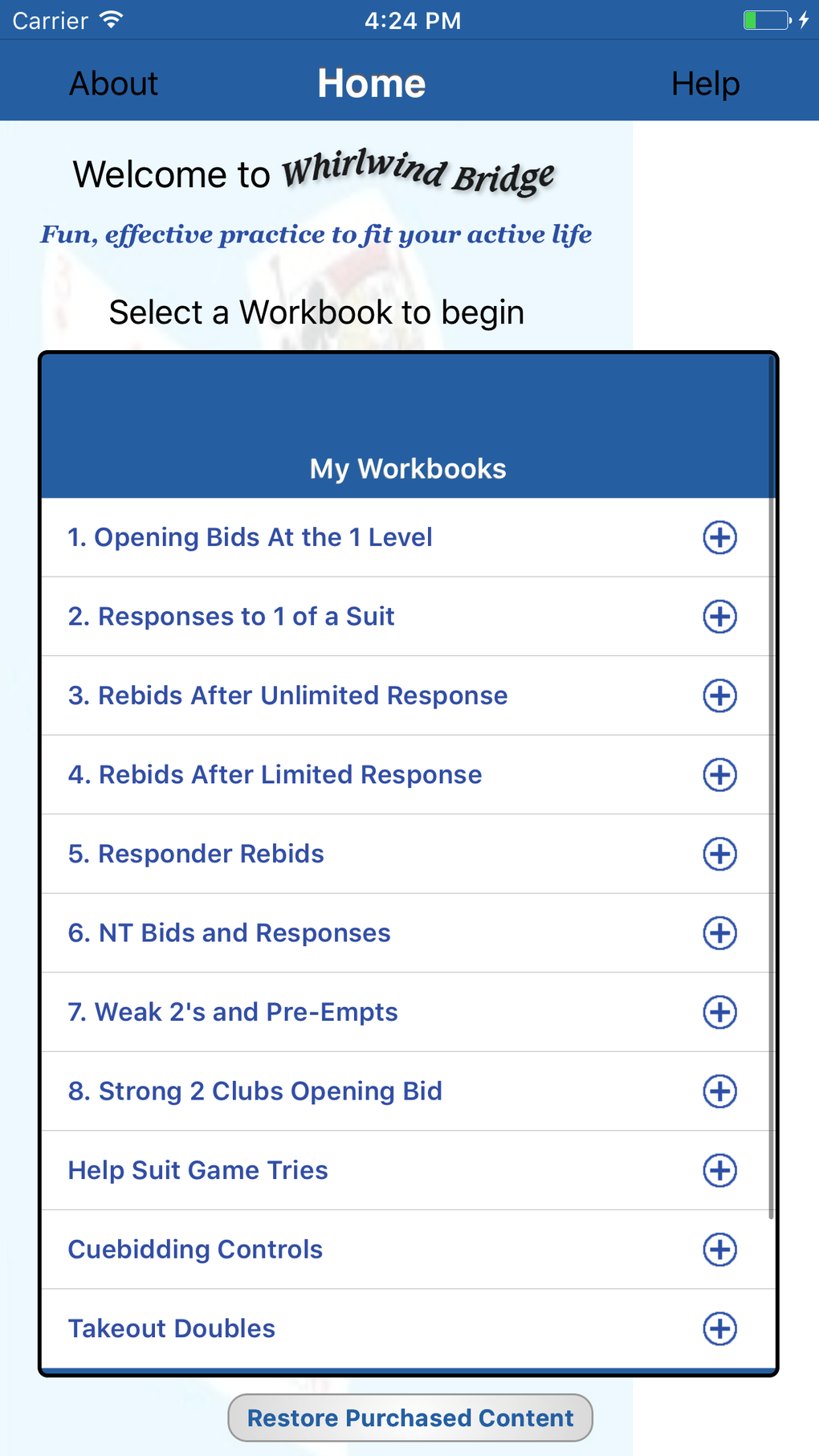 Whirlwind Bridge Workbooks for iPhone - Download