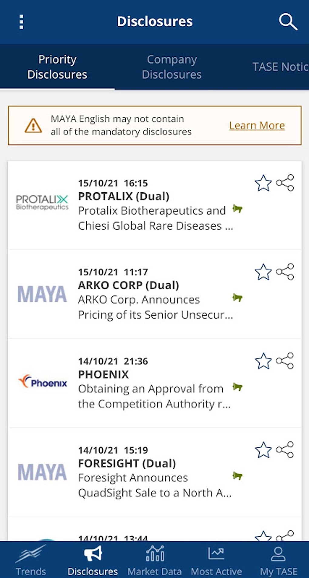 Tel Aviv Stock Exchange (TASE) APK for Android - Download