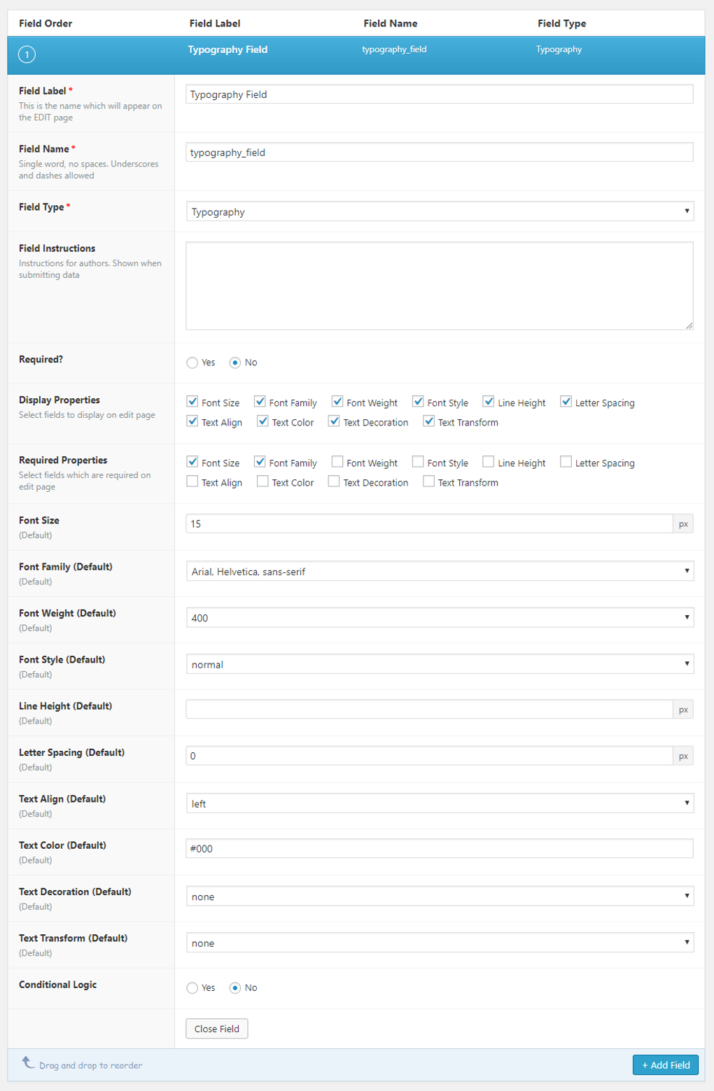Advanced Custom Fields: Typography Field for WordPress - Download