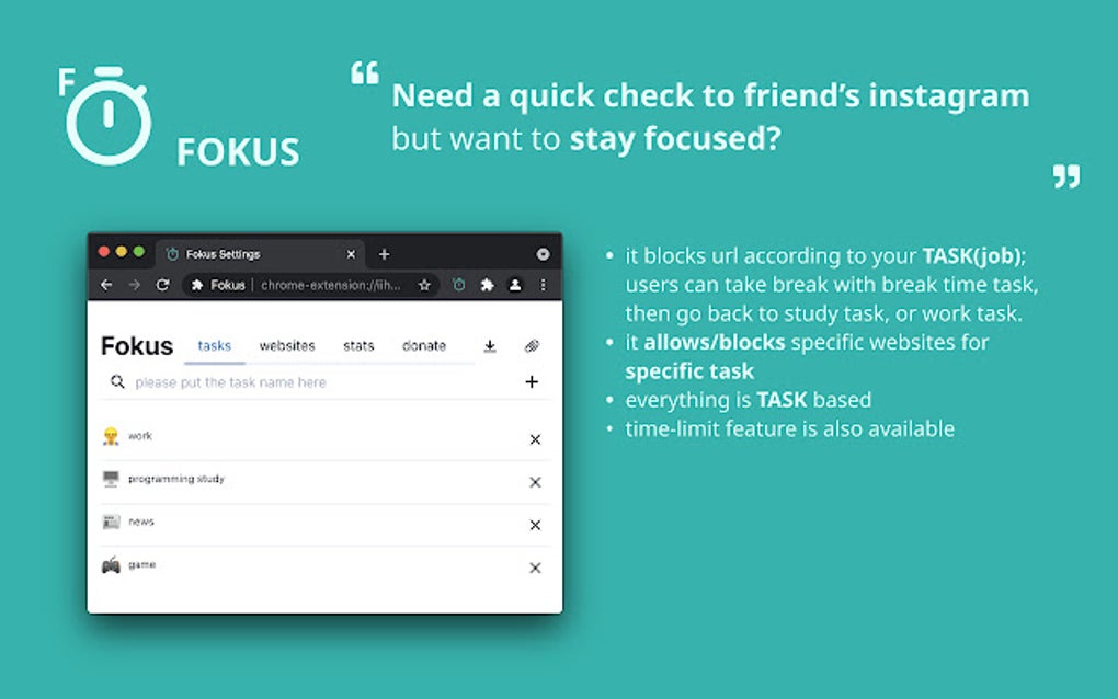 Fokus for Google Chrome - Extension Download