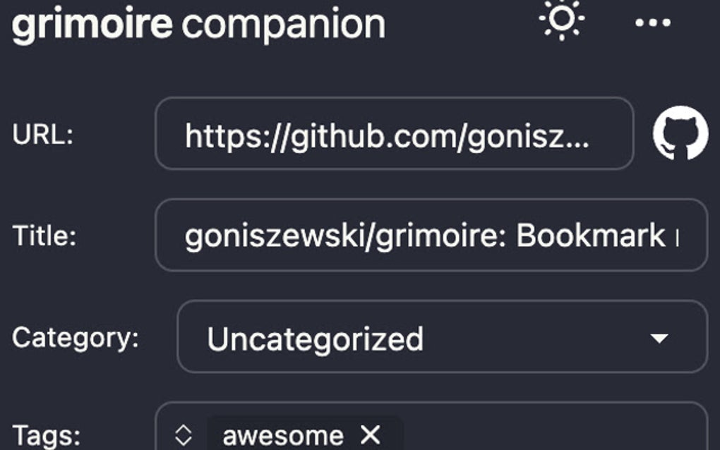 grimoire companion Google Chrome 용 - 확장 프로그램 다운로드