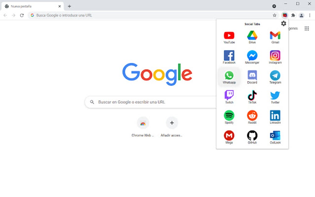 Social Tabs para Google Chrome - Extensión Descargar