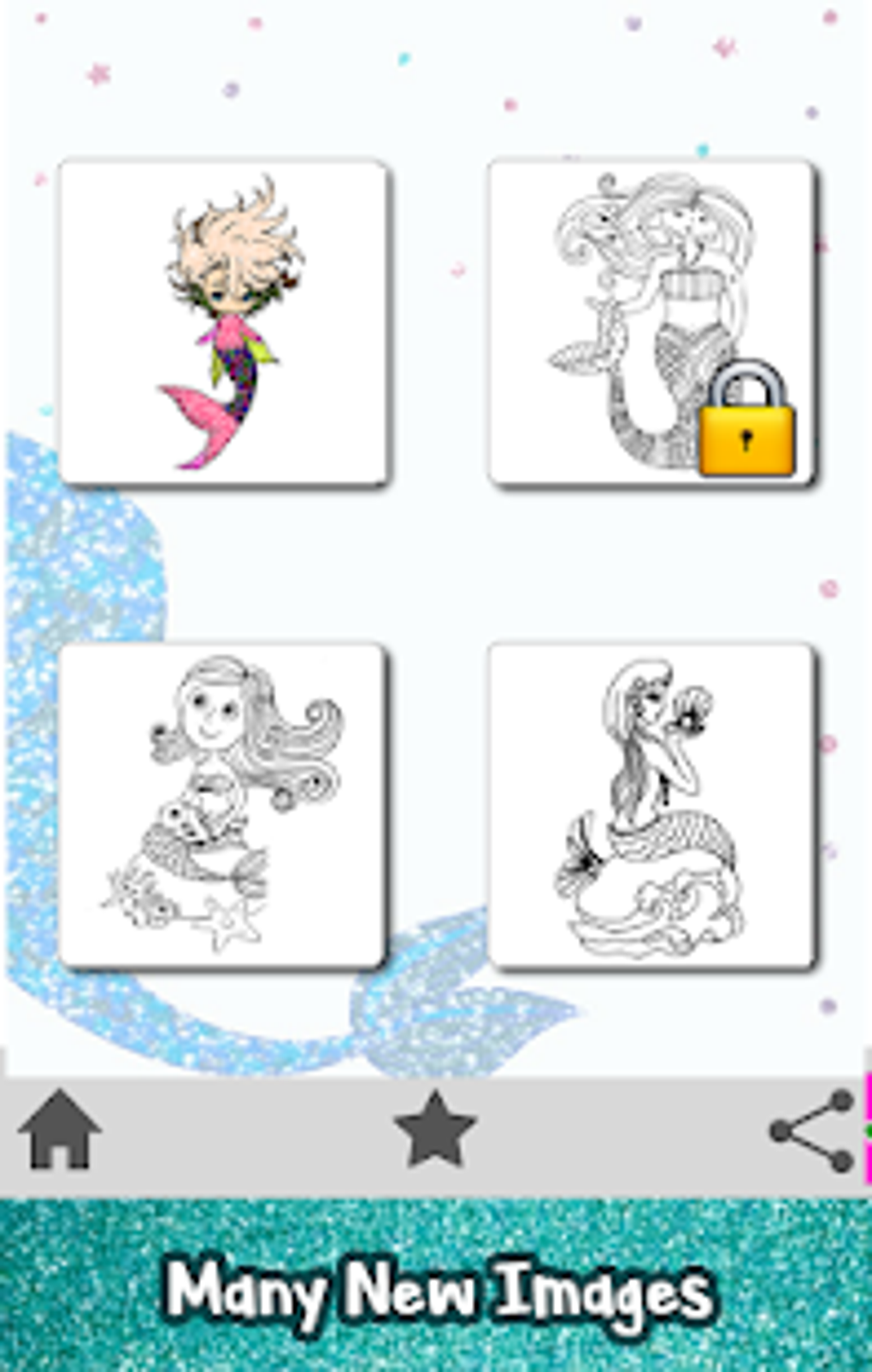 Mermaid Color by Number Book:GlitterCrayon Paint pour Android - Télécharger