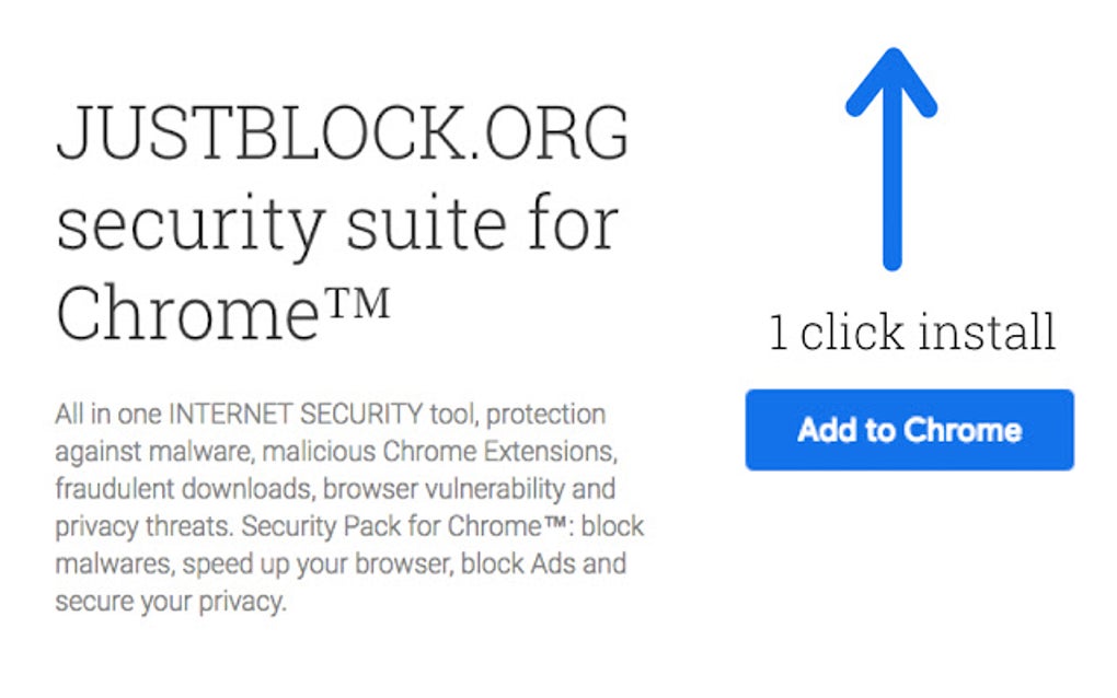 JustBlock Security for Google Chrome - Extension Download