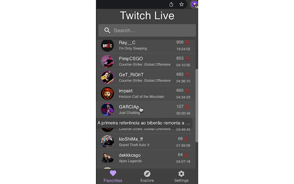 Twitch Live Extension for Google Chrome - Extension Download