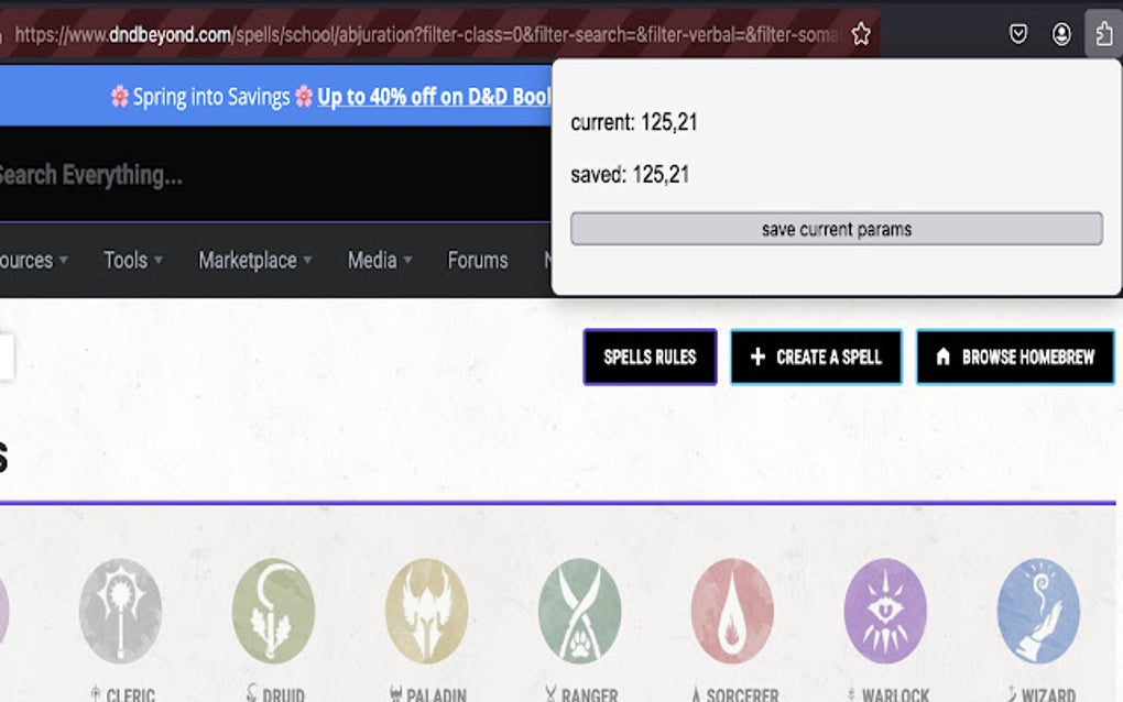 DnD Beyond Auto Source Filter Google Chrome 용 - 확장 프로그램 다운로드