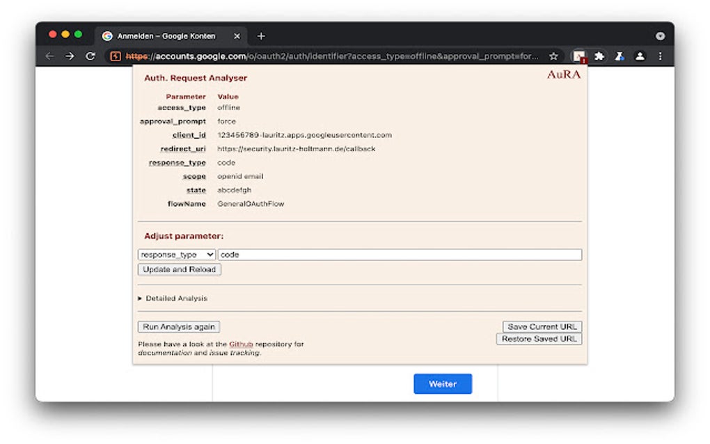 AuRA - Auth. Request Analyser para Google Chrome - Extensión Descargar