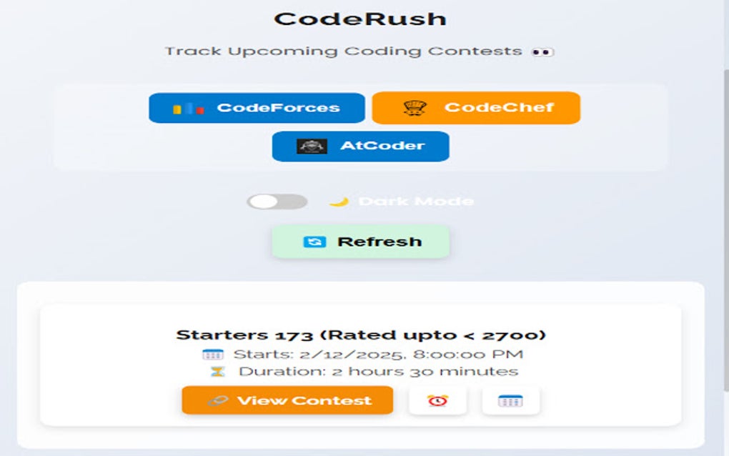 CodeRush - Competitive Coding Tracker & Reminder pour Google Chrome - Extension Télécharger