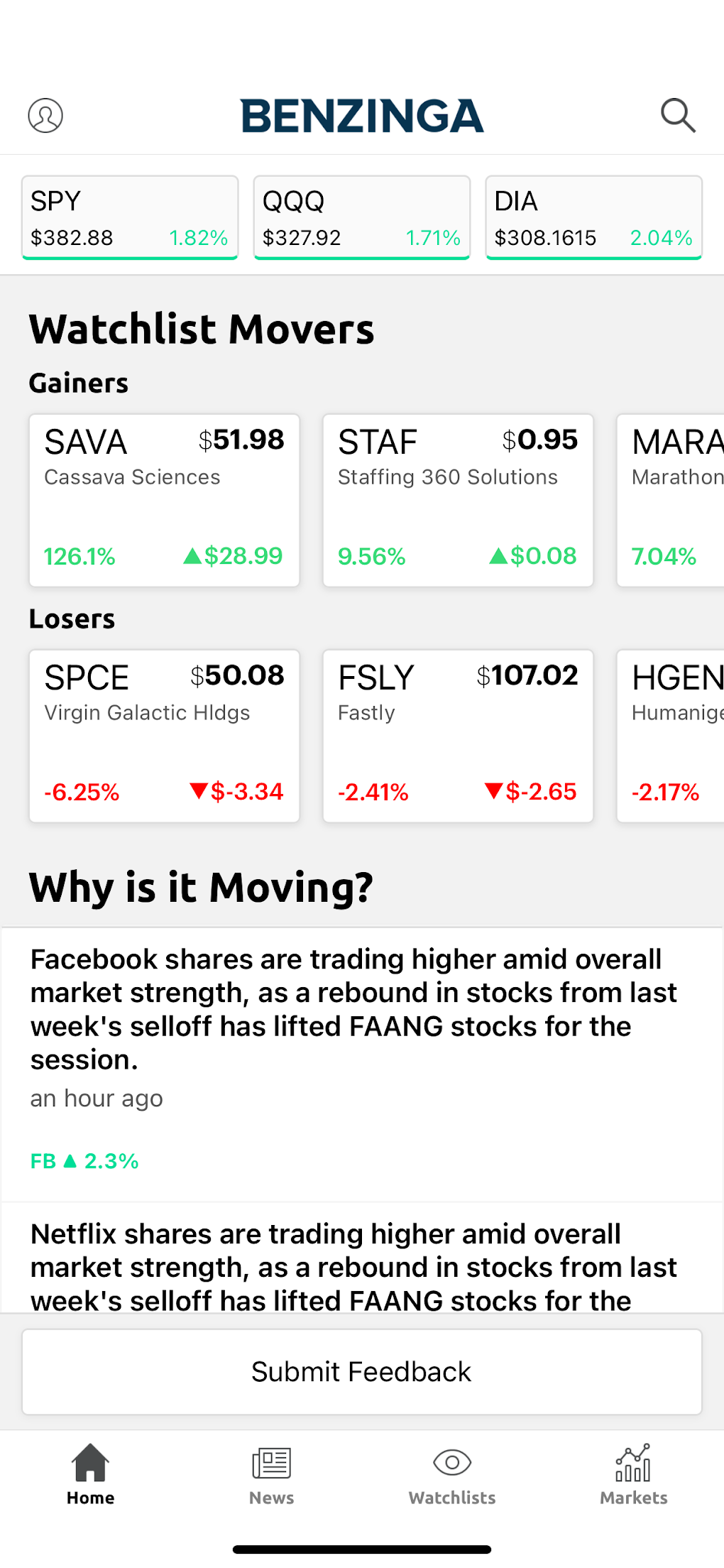 Benzinga Financial News Data for Android - Download