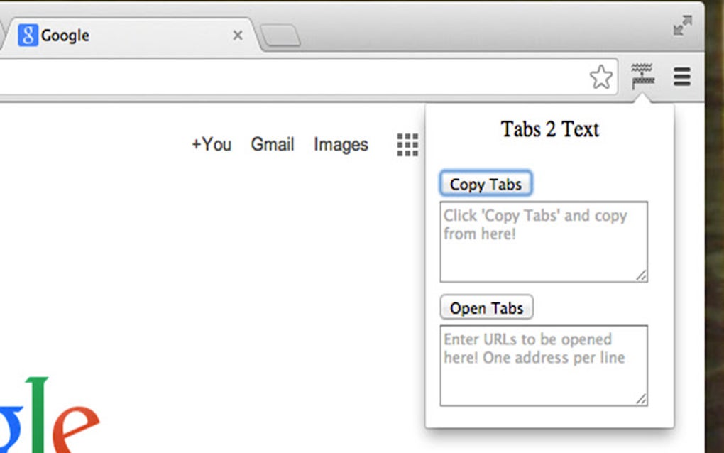 Tabs 2 Text for Google Chrome - Extension Download
