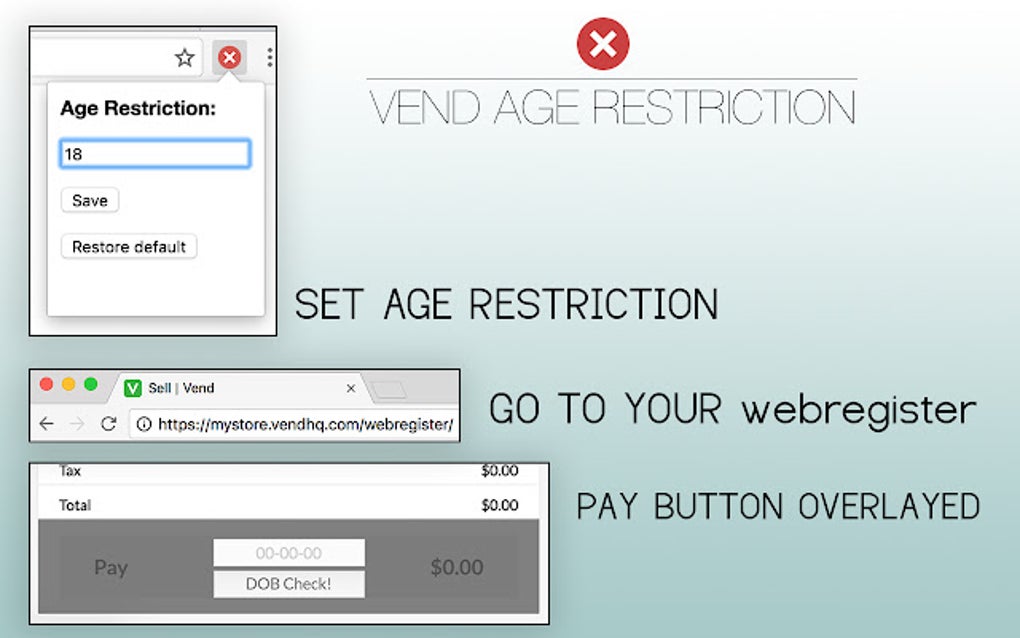 Vend Age Restriction for Google Chrome - Extension Download