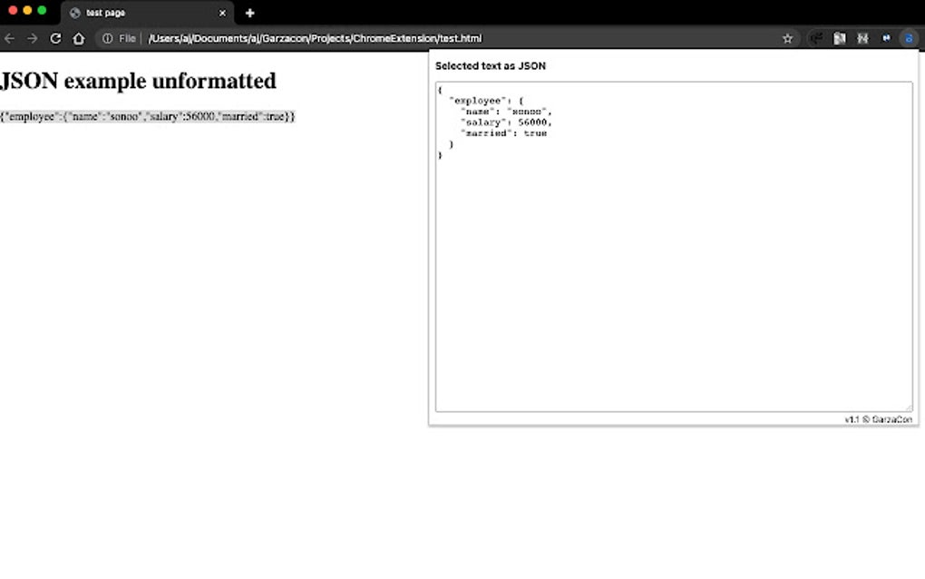 Selected text as JSON for Google Chrome - Extension Download Selected text as JSON for Google Chrome - Extension Download