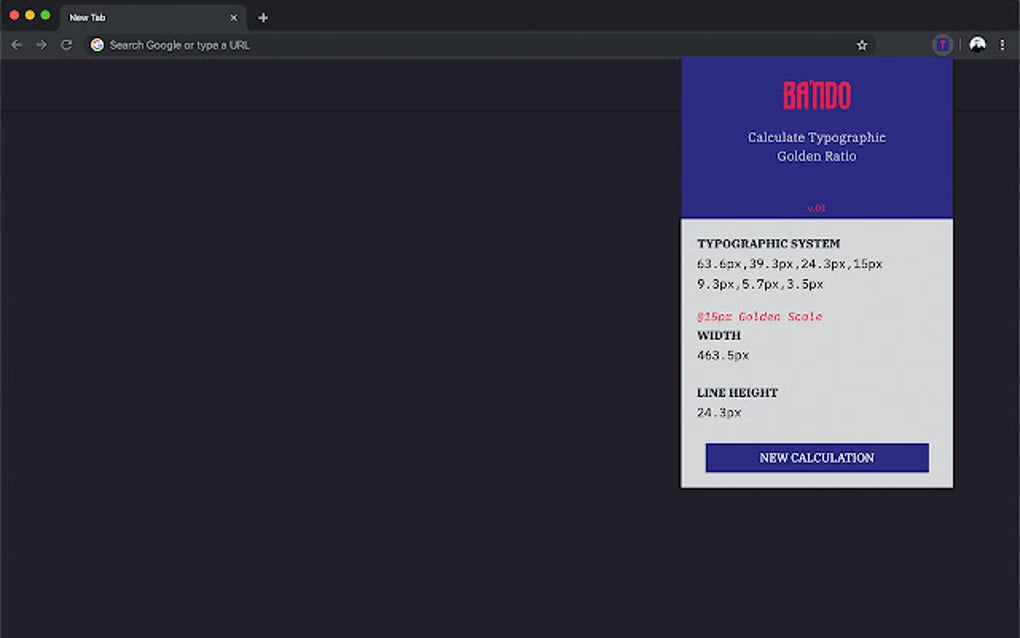 Bando Lab - Golden Typeface Google Chrome için - Eklenti İndir