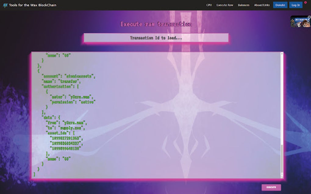 NKCSS Wax Transaction Editor cho Google Chrome - Tiện ích mở rộng Tải về