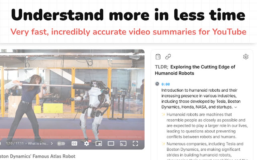 Smart Summary for Youtube AI Video Summary Google Chrome 용 - 확장 프로그램 다운로드