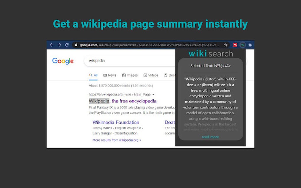 Wiki Search for Google Chrome - Extension Download