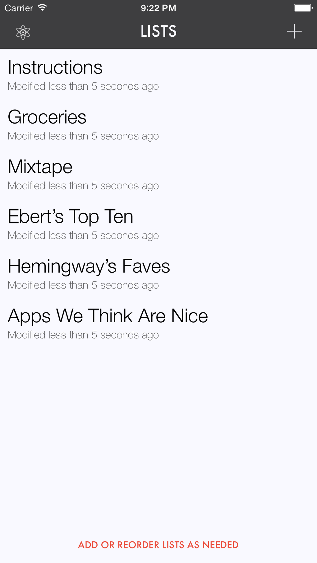 Ita A List-Making App for iPhone - Download