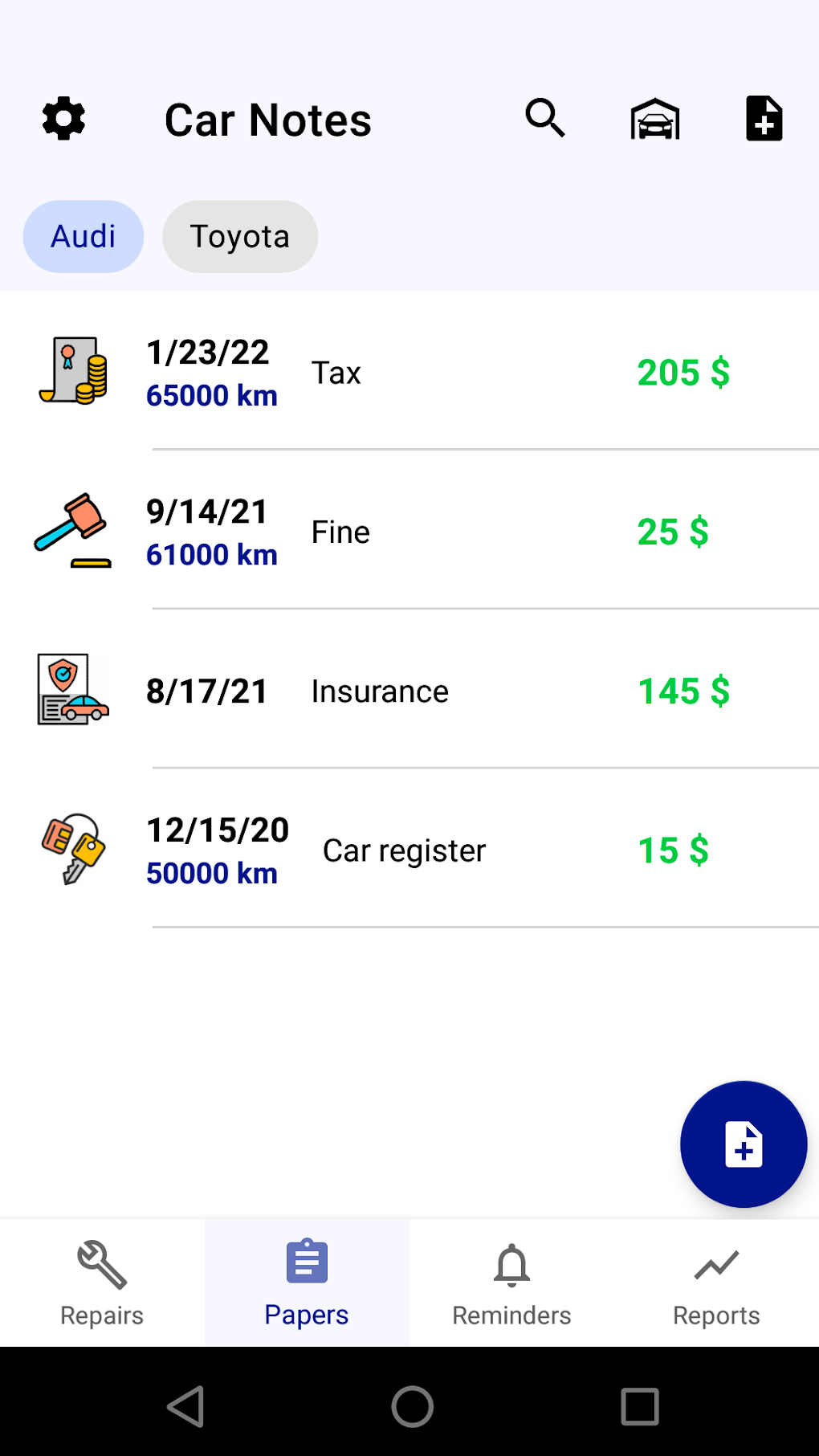 Car service tracker for Android - Download