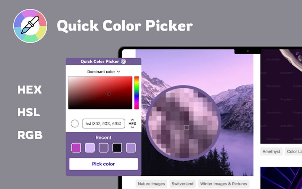 Quick Color Picker pour Google Chrome - Extension Télécharger