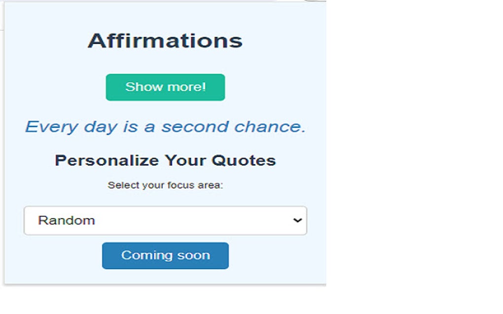 Personalized Affirmation Quotes para Google Chrome - Extensión Descargar