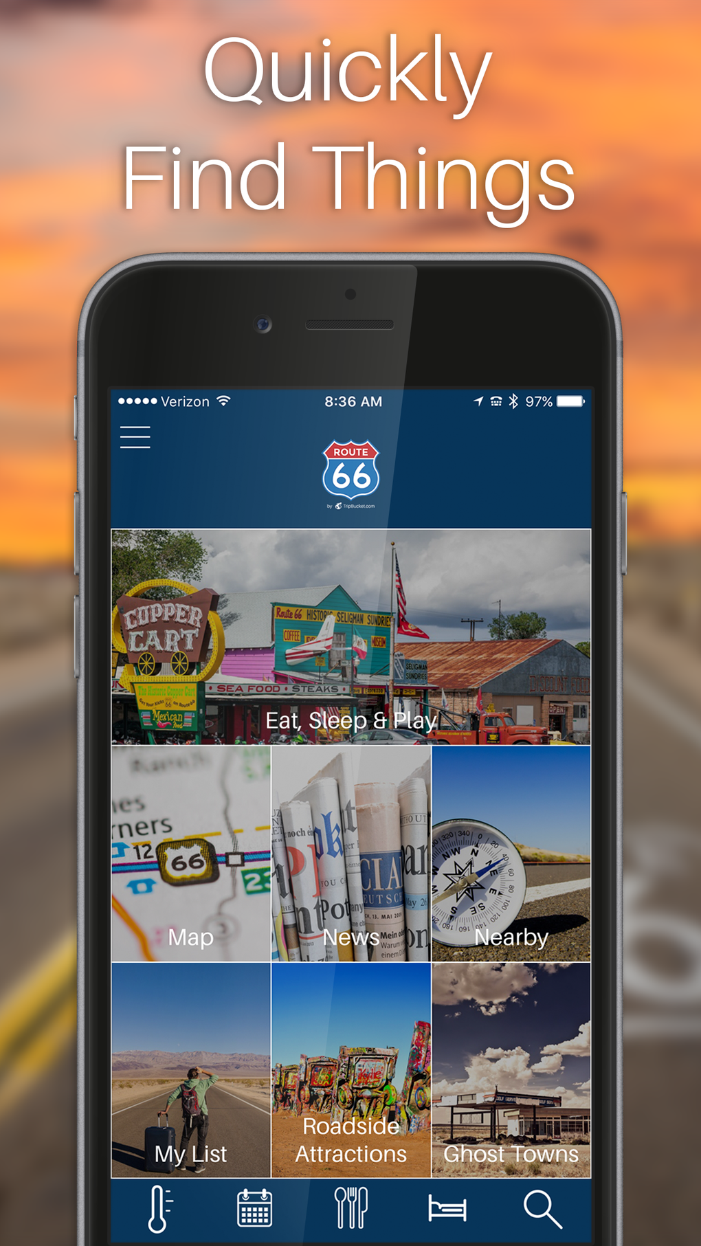 Route 66 Travel by TripBucket para iPhone - Descargar