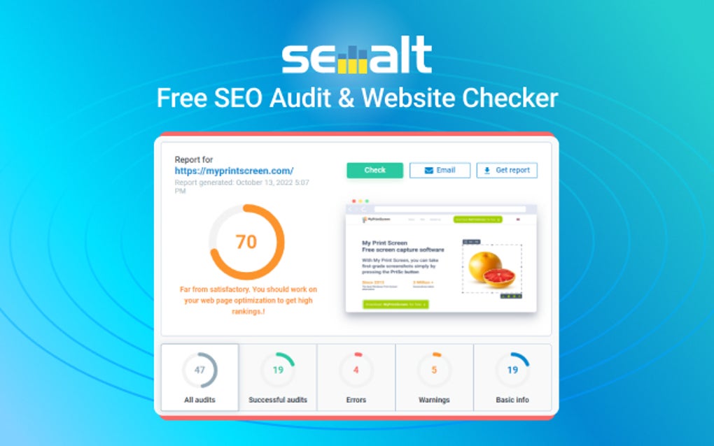 Free SEO Audit & Website Checker by Semalt para Google Chrome ...