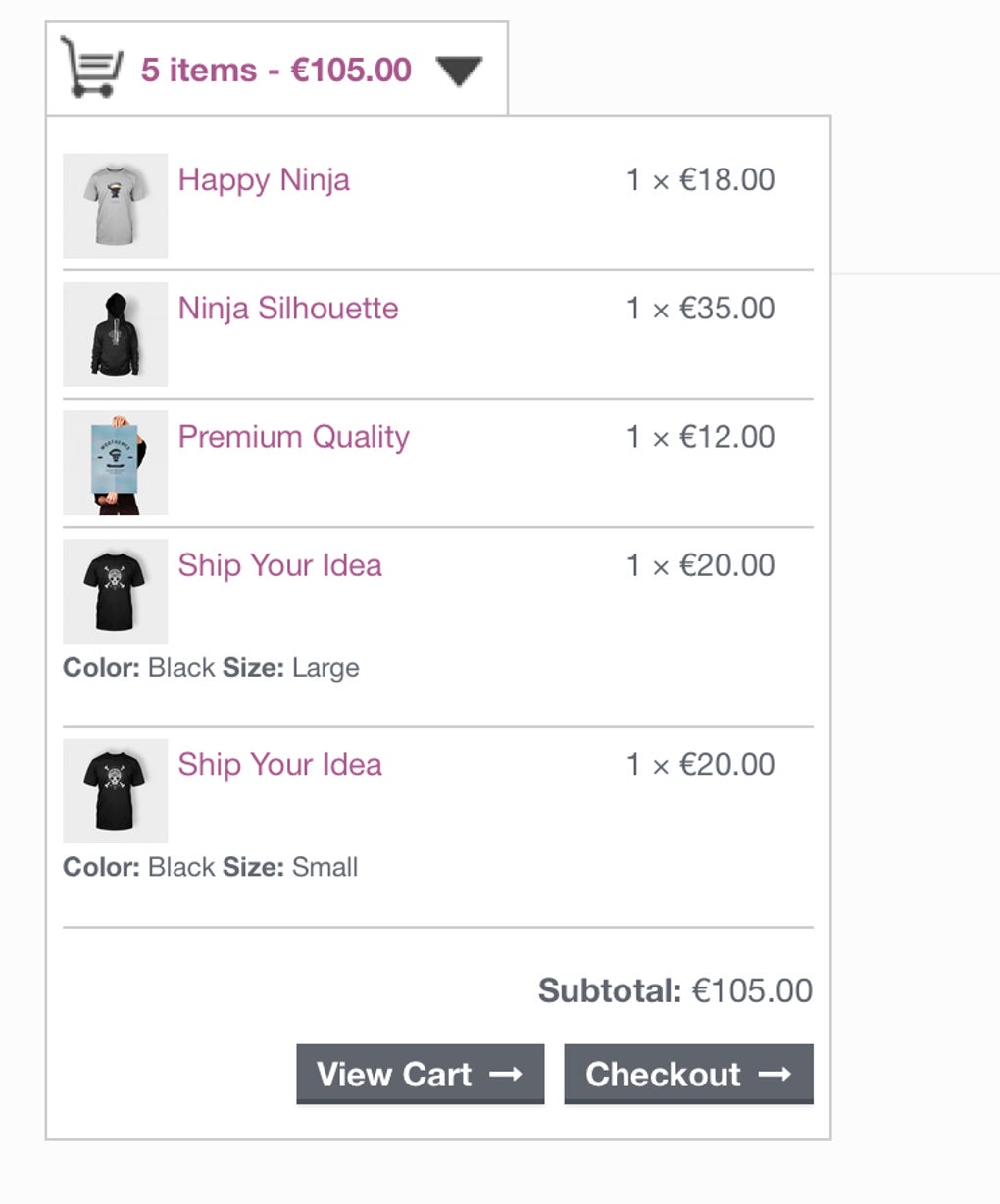 Woocommerce Dropdown Cart for WordPress - Download