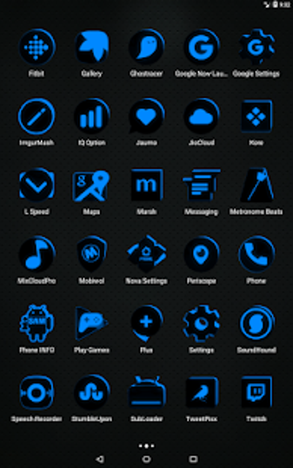 Flat Black and Blue Icon Pack Free for Android - Download