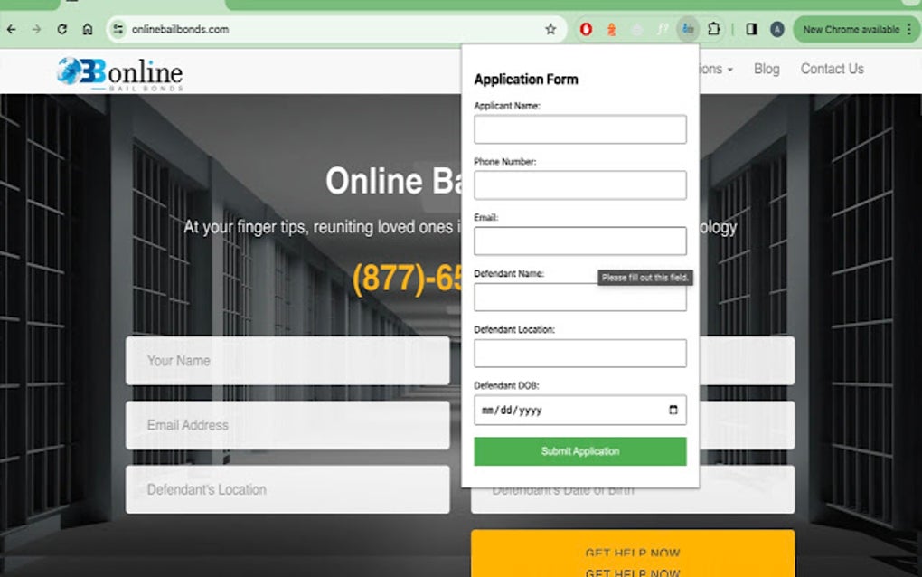 Online Bail Bonds Application for Google Chrome - Extension Download