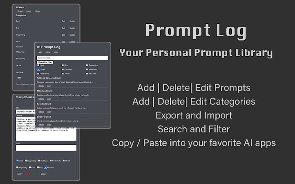 AI Prompt Log para Google Chrome - Extensión Descargar AI Prompt Log para Google Chrome - Extensión Descargar