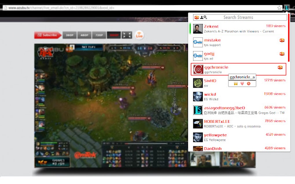 League Streams: Stream Browser Google Chrome için - Eklenti İndir