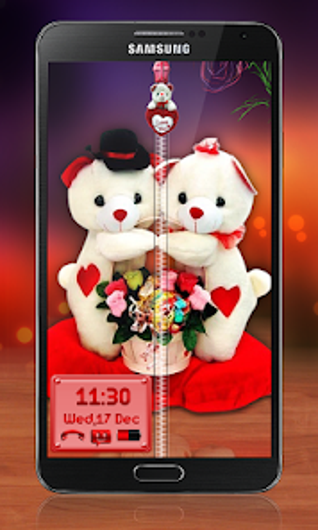 Teddy Bear Zipper Lock for Android - Download