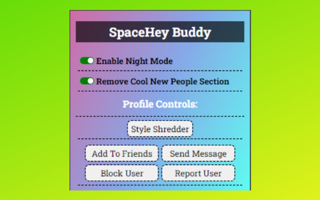 SpaceHey Buddy for Google Chrome - Extension Download