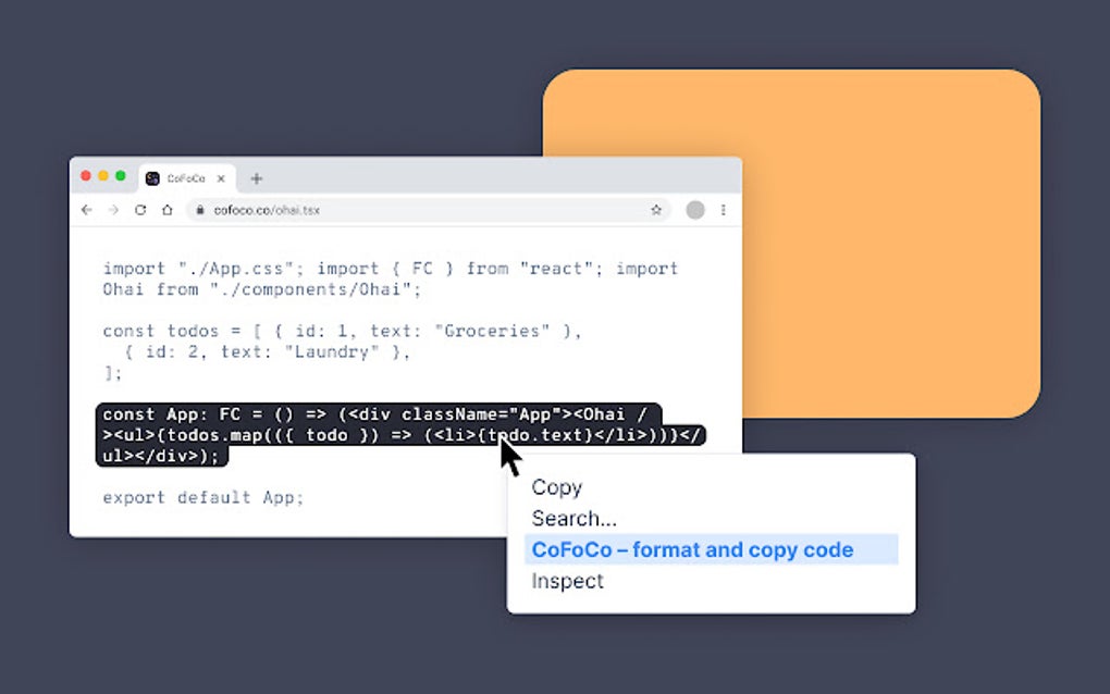 CoFoCo - Code Format and Copy for Google Chrome - Extension Download