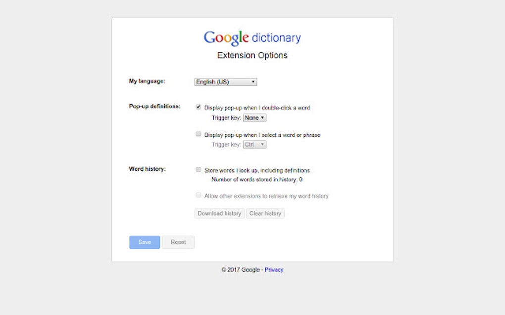 Google Dictionary (by Google) for Google Chrome - Extension Download