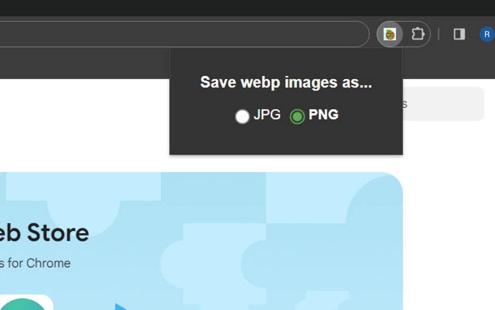 Save WEBP as JPG/PNG per Google Chrome - Estensione Download
