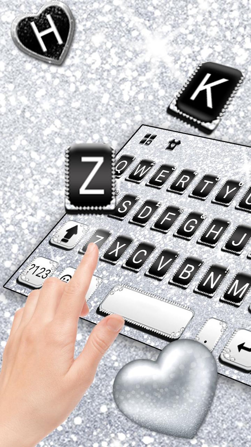 Silvery Glitter Keyboard Theme APK for Android - Download