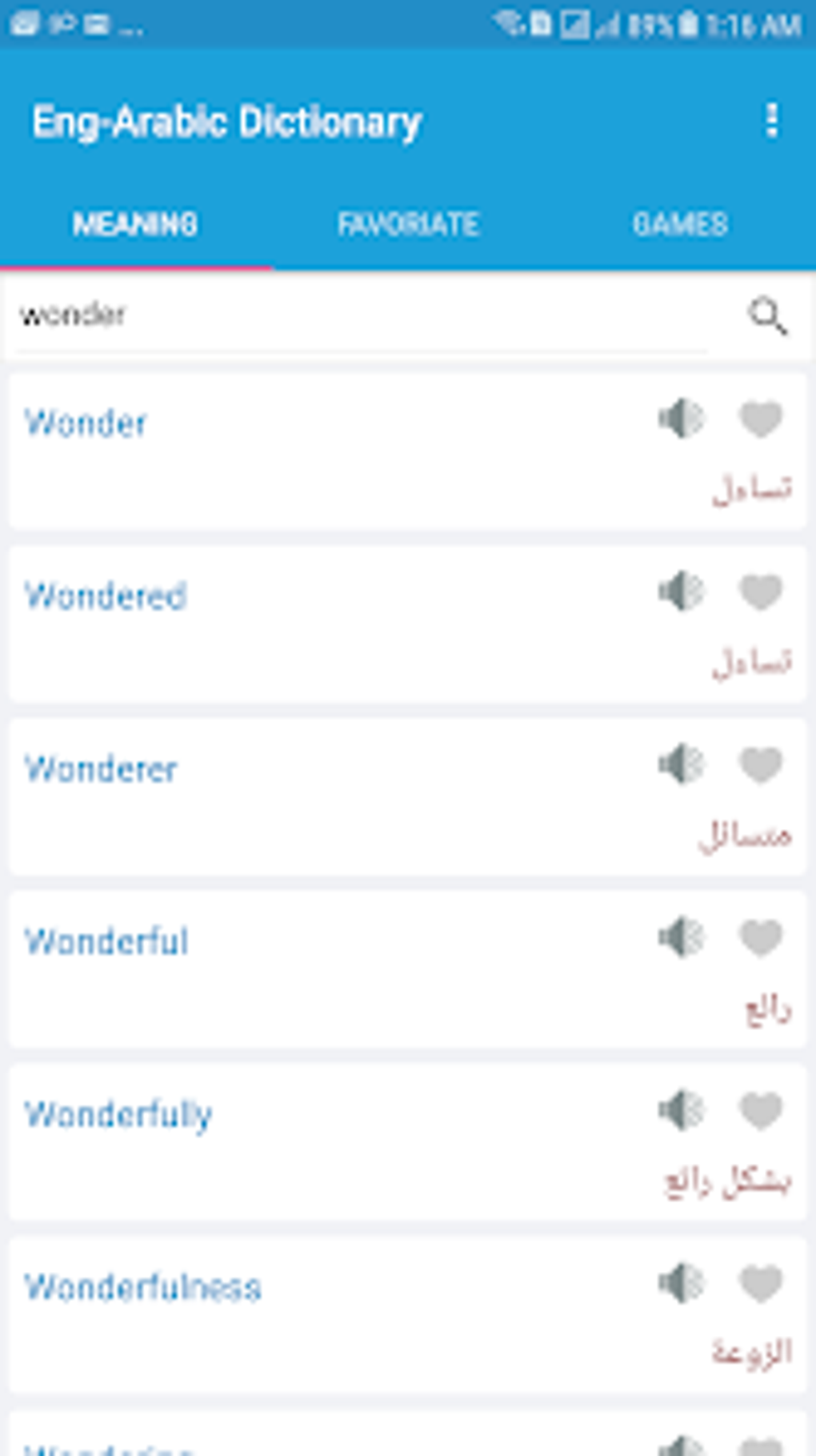 English Arabic Dictionary para Android - Descargar