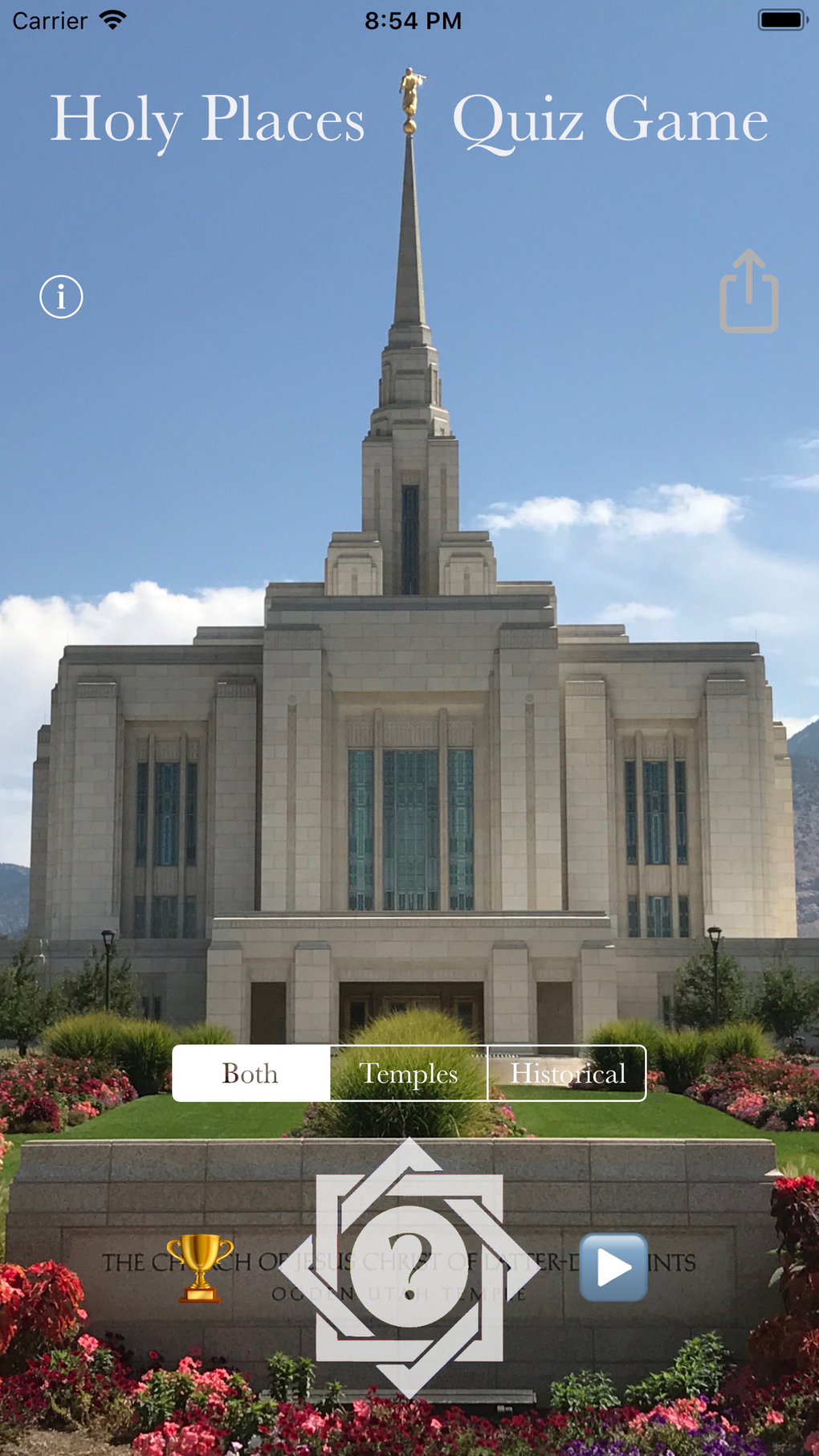 Holy Places Quiz Game for iPhone - Download