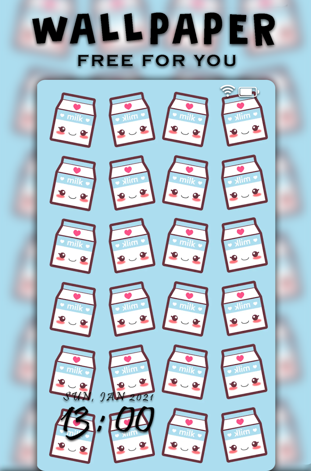 Cute Milk Kawaii Wallpaper for Android - Download