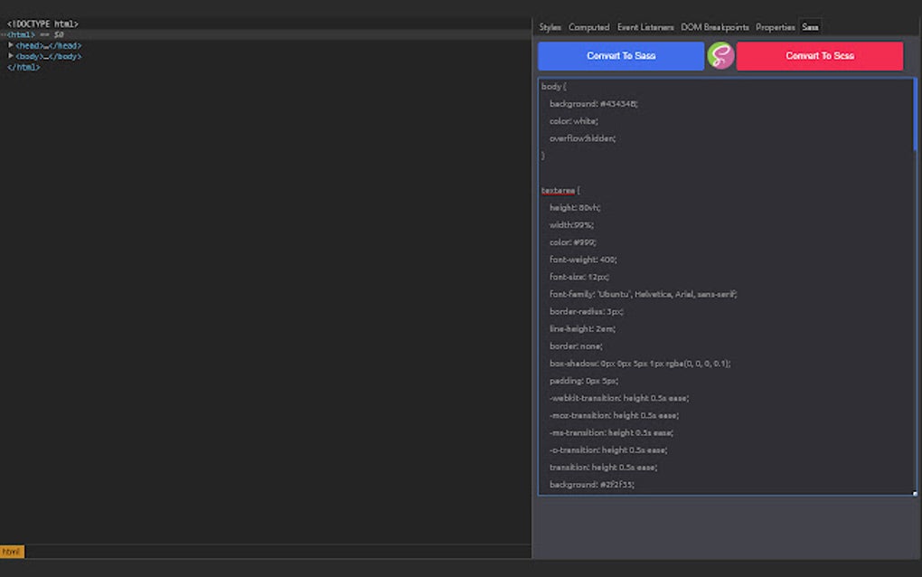 Css to SCSS or SASS Converter para Google Chrome - Extensión Descargar Css to SCSS or SASS Converter para Google Chrome - Extensión Descargar
