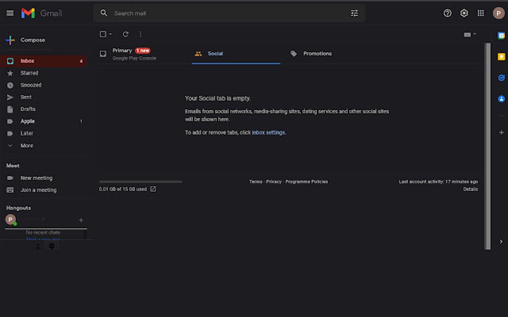 Gmail Dark Mode para Google Chrome - Extensión Descargar