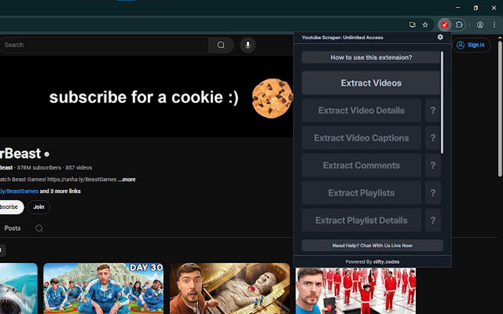 Youtube Scraper - Data Extractor & Exporter para Google Chrome - Extensión Descargar