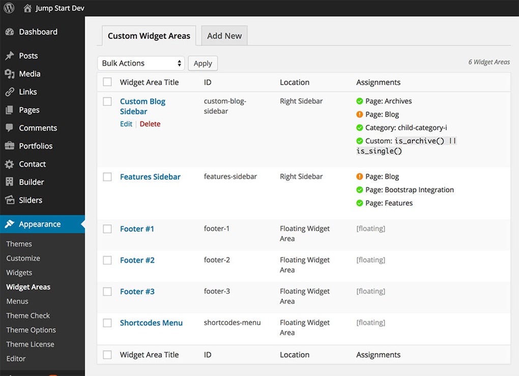 Theme Blvd Widget Areas para WordPress - Descargar