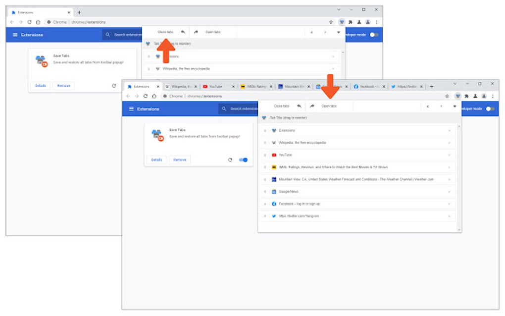 Save Tabs para Google Chrome - Extensión Descargar