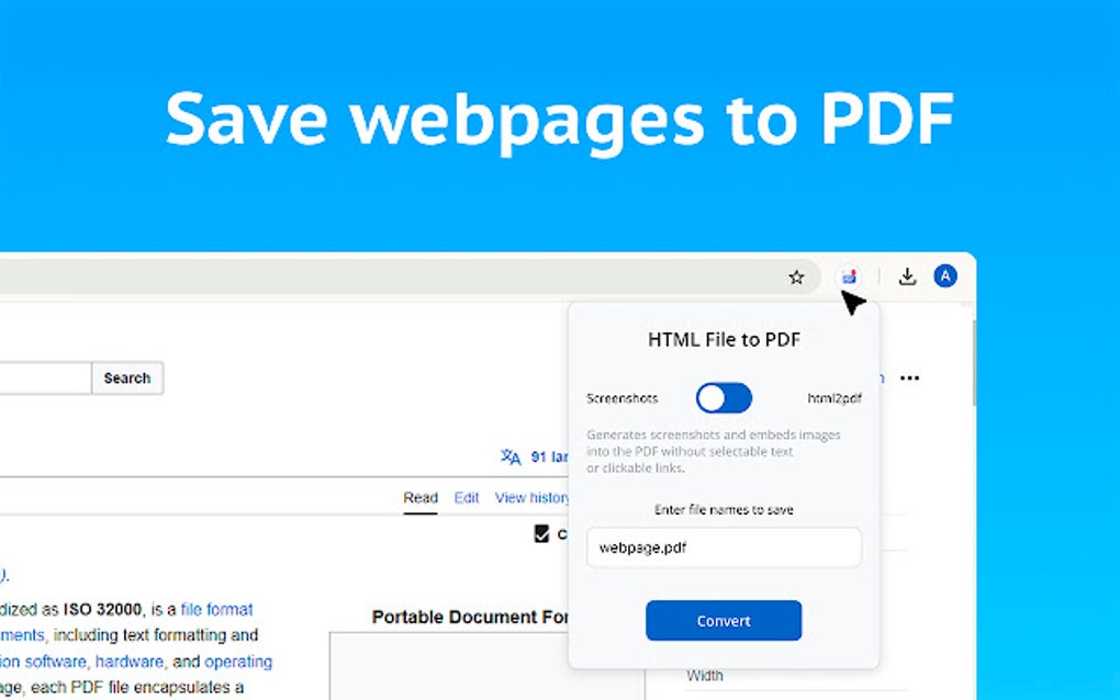 HTML File to PDF para Google Chrome - Extensión Descargar