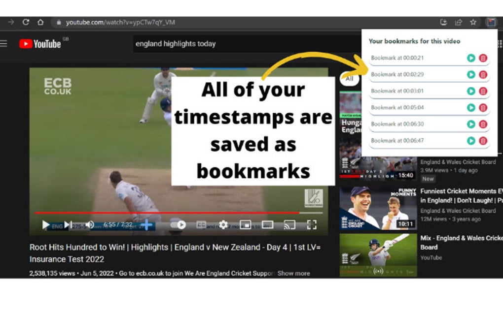 YouTube Timestamp Bookmarker - Gravitate Webs para Google Chrome - Extensión Descargar