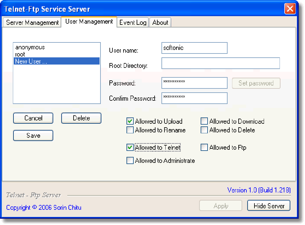 Telnet Ftp Server - Descargar